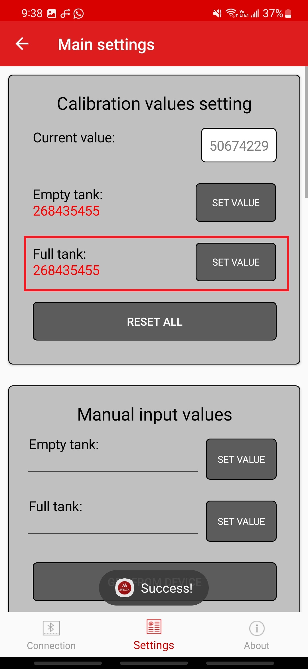 Sensor de combustible bluetooth Mielta Fantom - Centro de Recursos