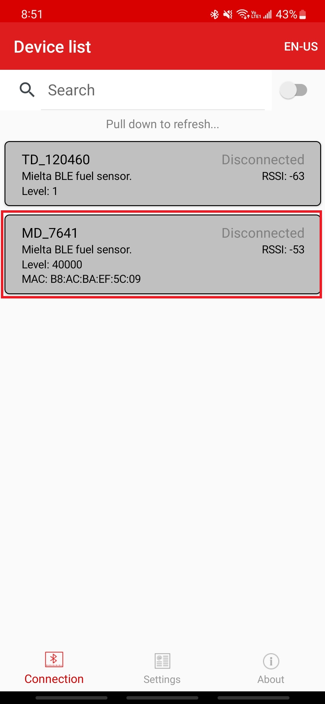 Sensor de combustible bluetooth Mielta Fantom - Centro de Recursos